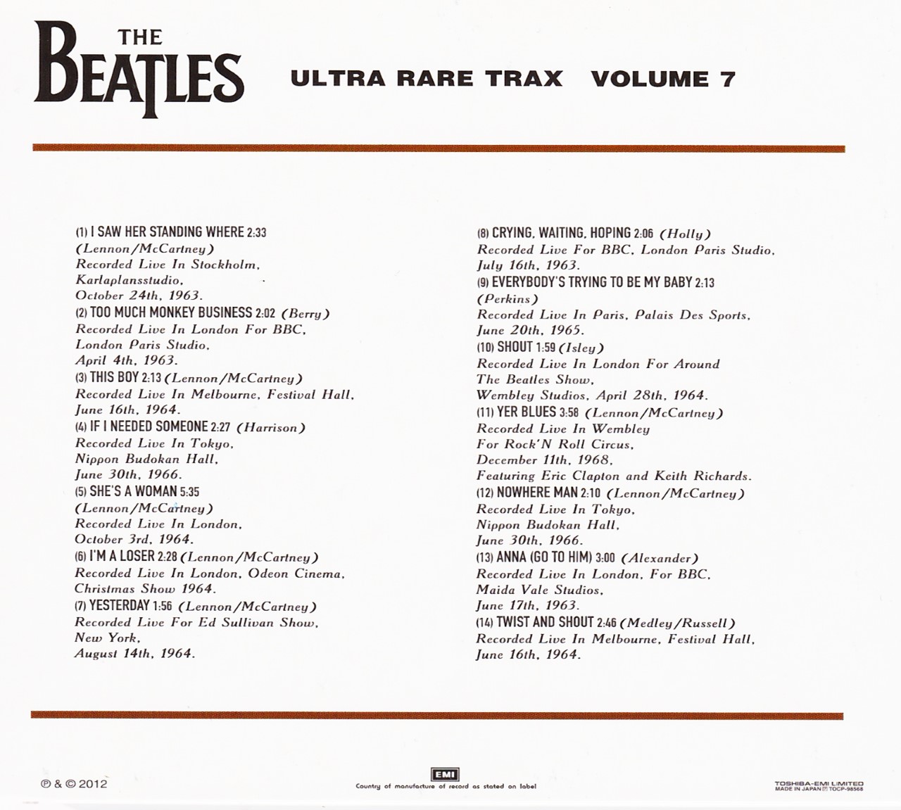 Beatles Cd - Ultra Rare Trax Vol 7