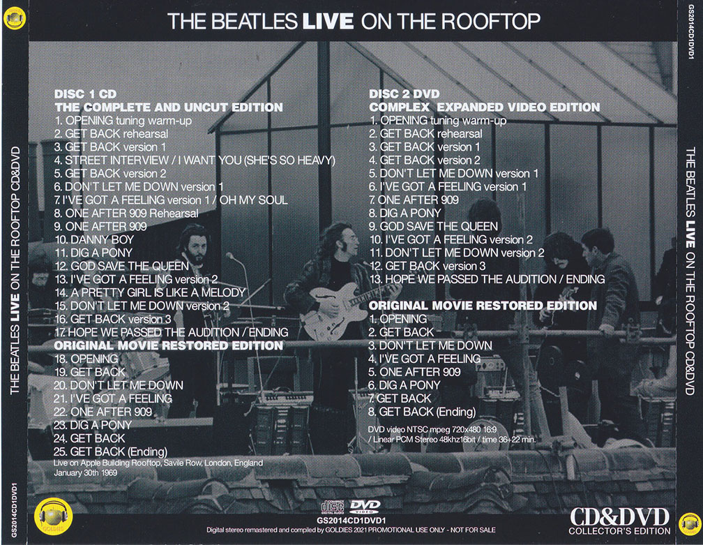 Beatles (Cd/Dvd) Live On The Rooftop – The Complete And Uncut Edition