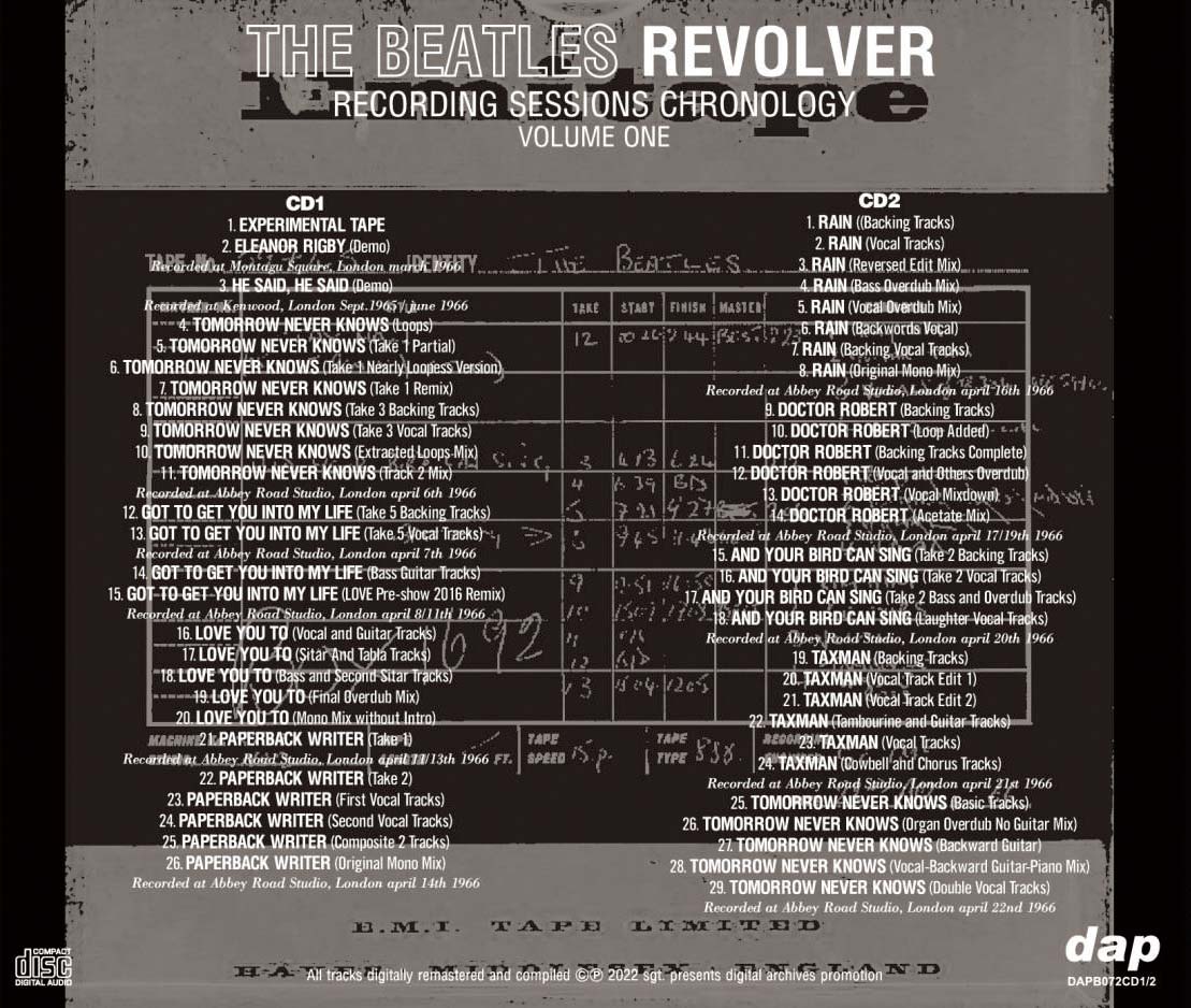 Beatles (2/Cd) Revolver : Recording Sessions Chronology Vol 1