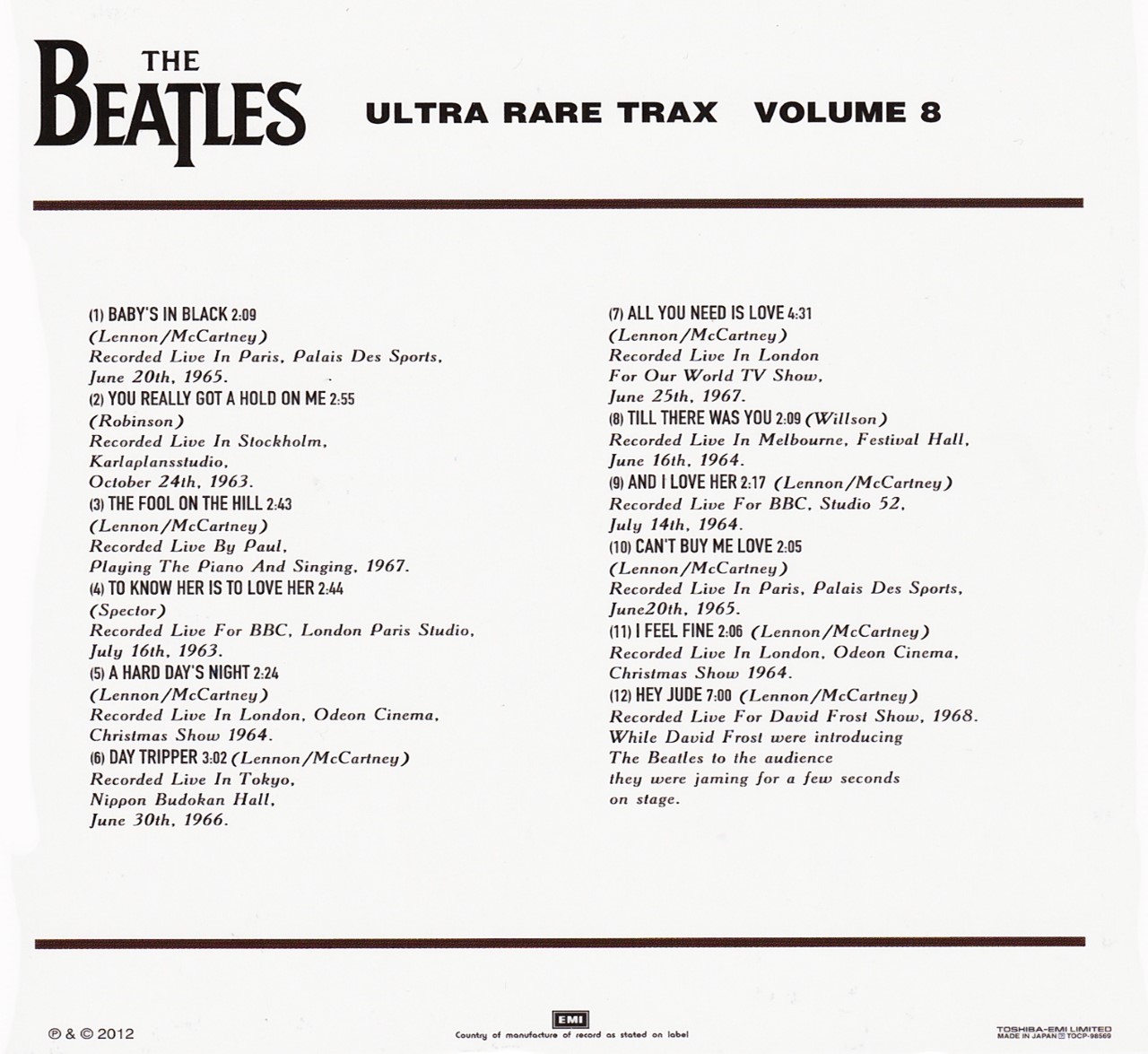 Beatles Cd - Ultra Rare Trax Vol 8