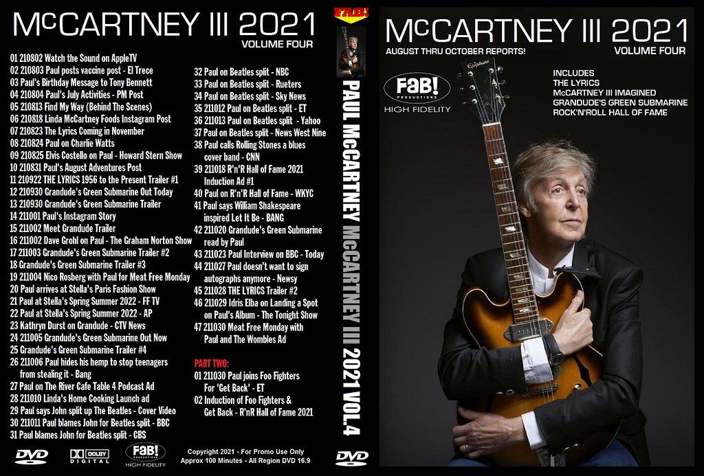 PAUL McCARTNEY DVD - McCARTNEY III 2021 VOL.4