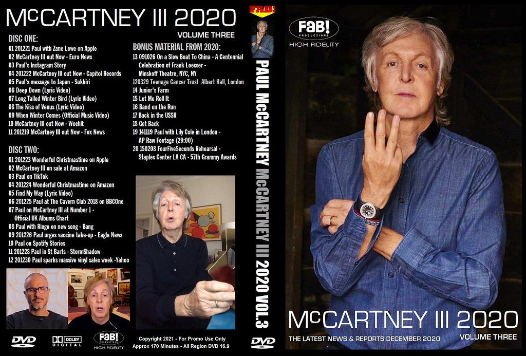 PAUL McCARTNEY DVD - McCARTNEY III 2020 VOL.3