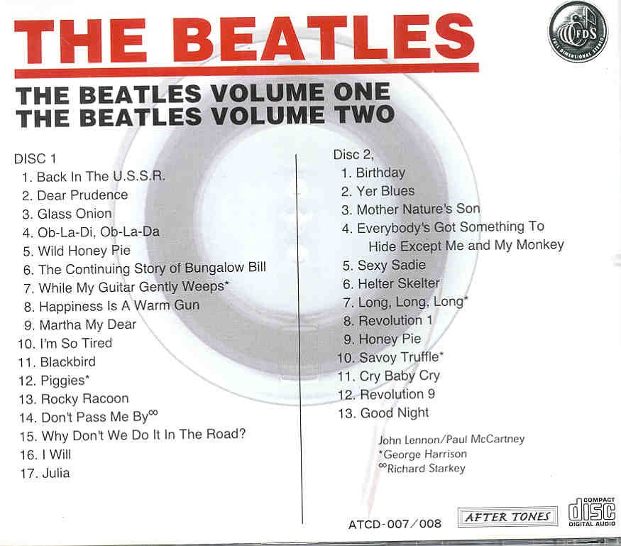 Beatles (2/Cd) Full Dimensional Stereo Tape The Beatles Volume One & Two