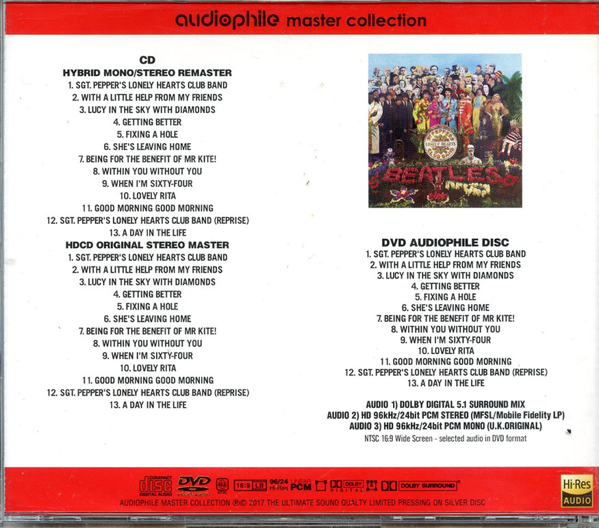 Beatles (Cd/Dvd) Sgt Pepper AUDIOPHILE