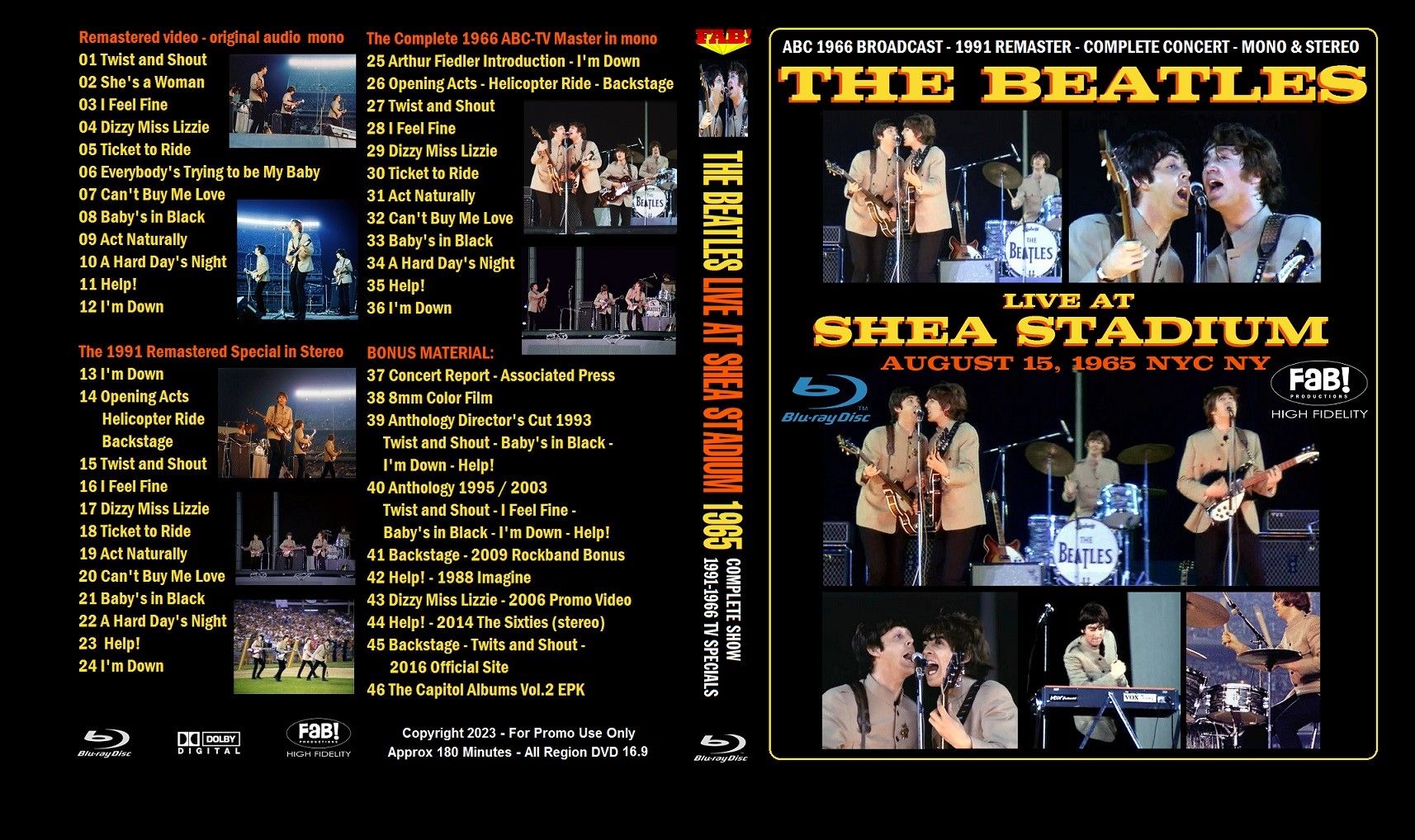BEATLES DVD - LIVE AT SHEA STADIUM 1965 BLU-RAY 2023 REMASTER STEREO