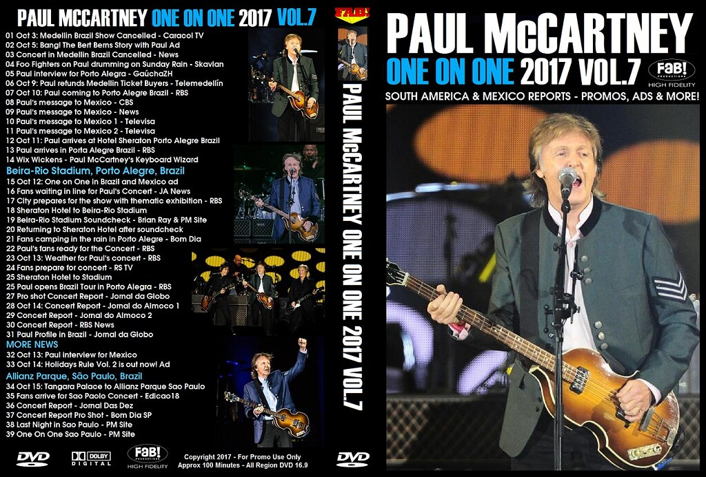 PAUL McCARTNEY DVD - ONE ON ONE 2017 VOL.7