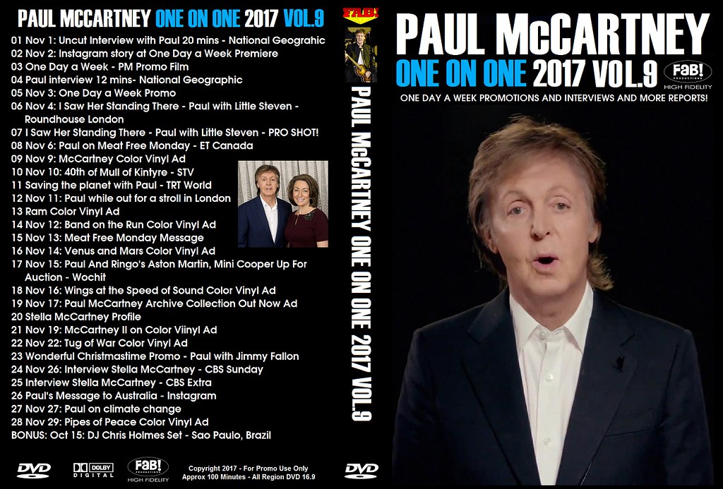 PAUL McCARTNEY DVD - ONE ON ONE 2017 VOL.9