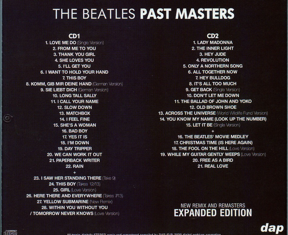 Beatles (2/Cd) Past Masters ( New Remix / Remasters Expanded Edition )