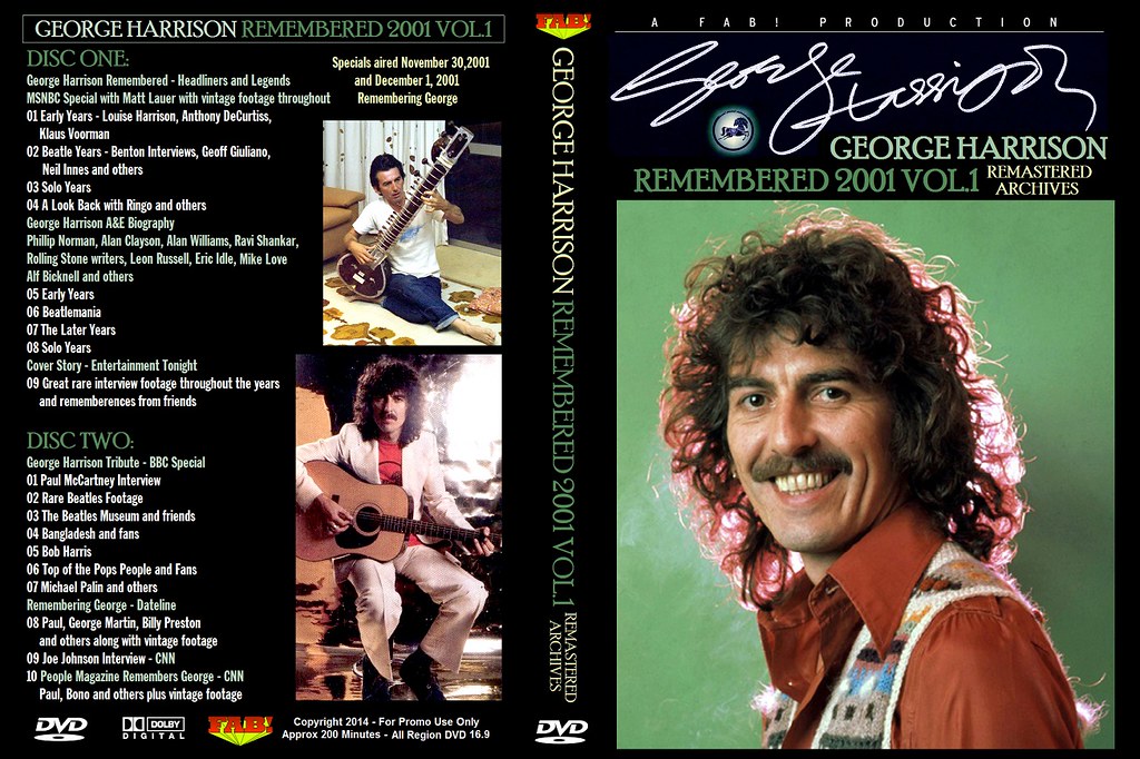 George Harrison (2/DVD) Remembered 2001 Vol 1