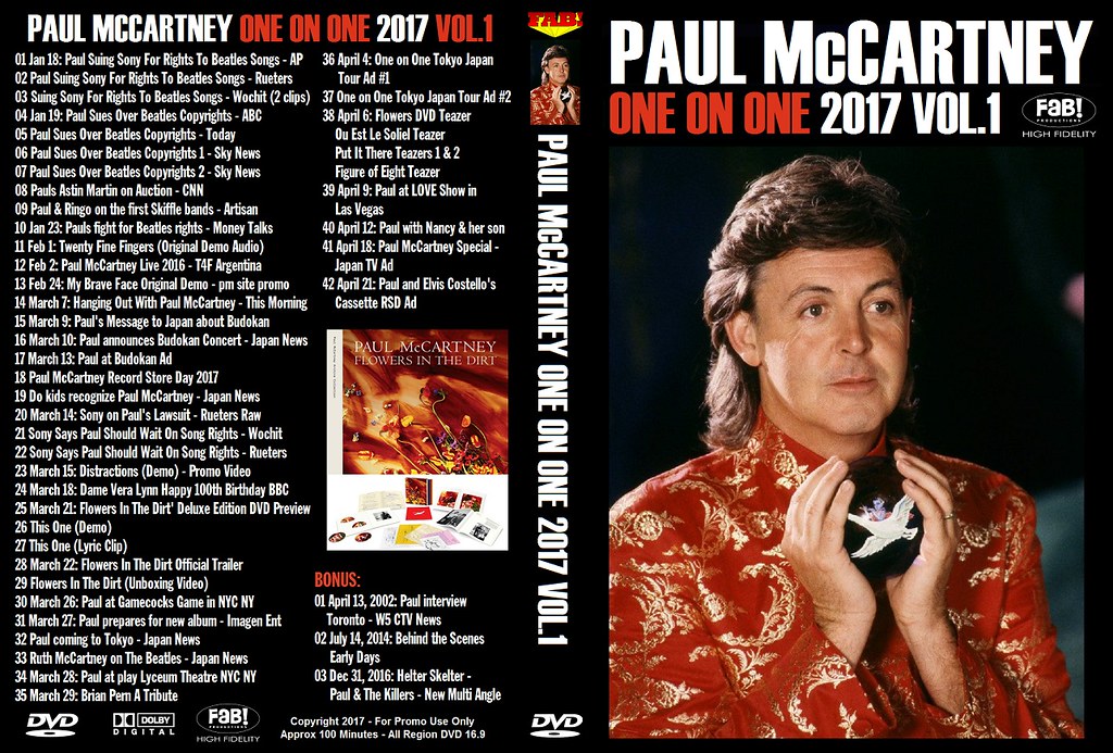 PAUL McCARTNEY DVD - ONE ON ONE 2017 VOL.1