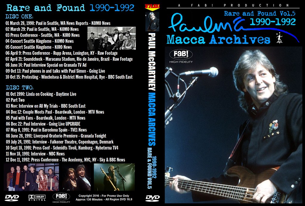 PAUL McCARTNEY (2/DVD) MACCA ARCHIVES RARE AND FOUND VOL.5 1990-1992
