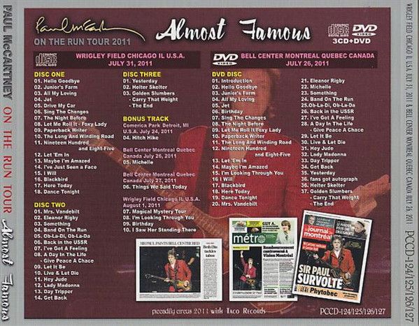 Paul McCartney (3/Cd/Dvd) Almost Famous