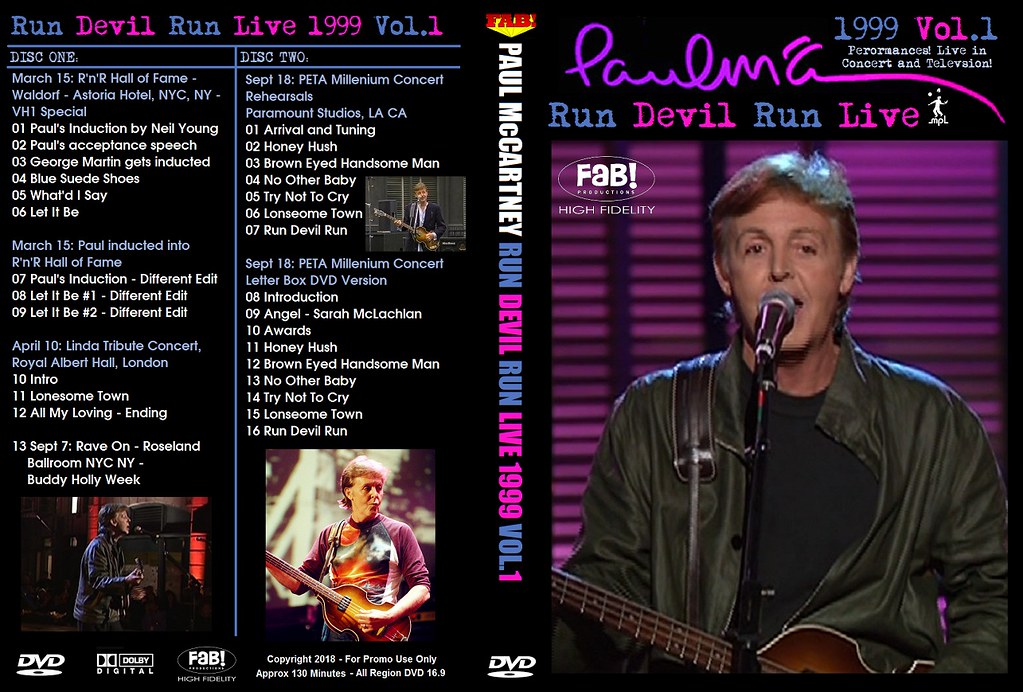 PAUL McCARTNEY (2/DVD) RUN DEVIL RUN LIVE 1999 VOL.1