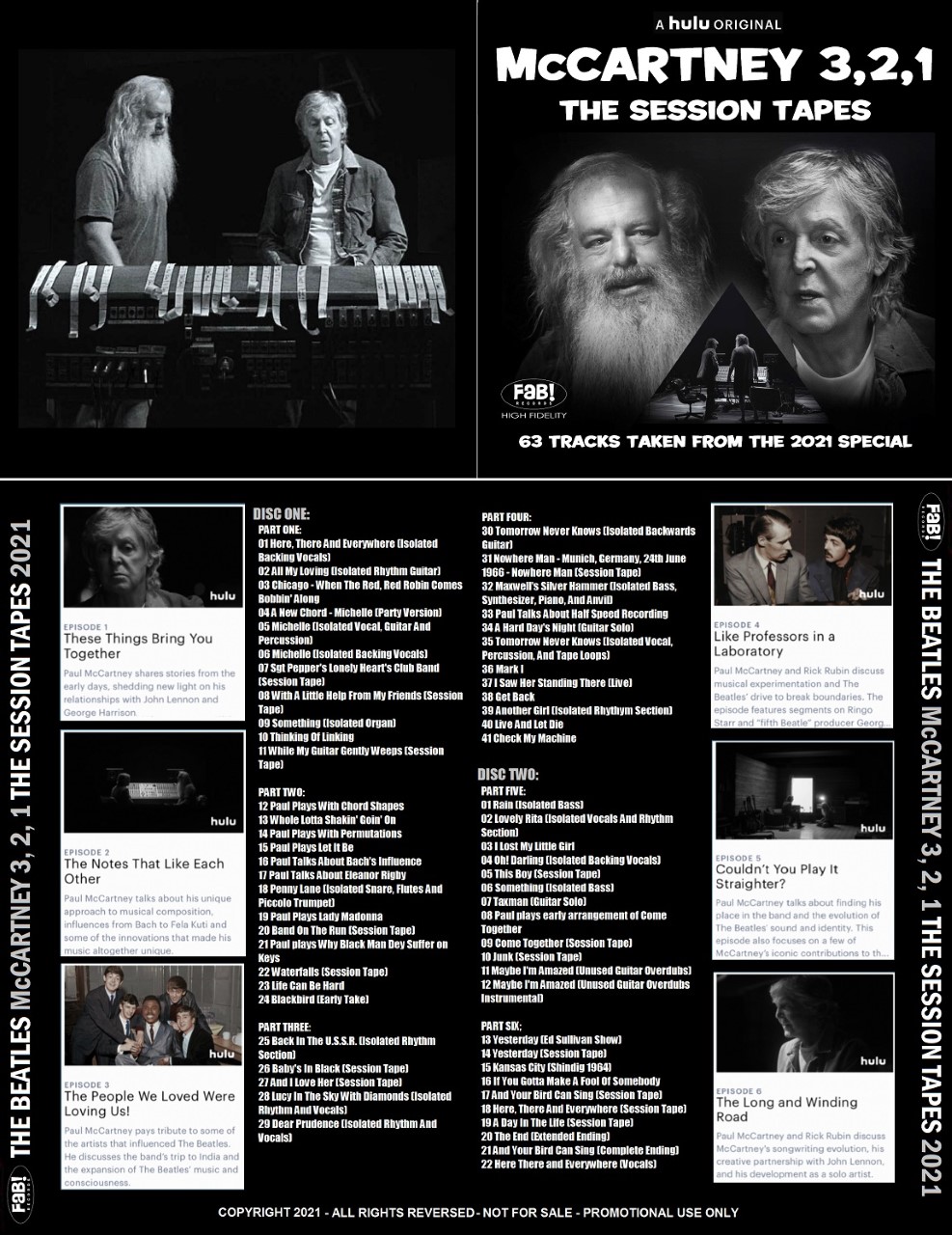 PAUL McCARTNEY (2/CD) McCARTNEY 3, 2, 1 The Session Tapes