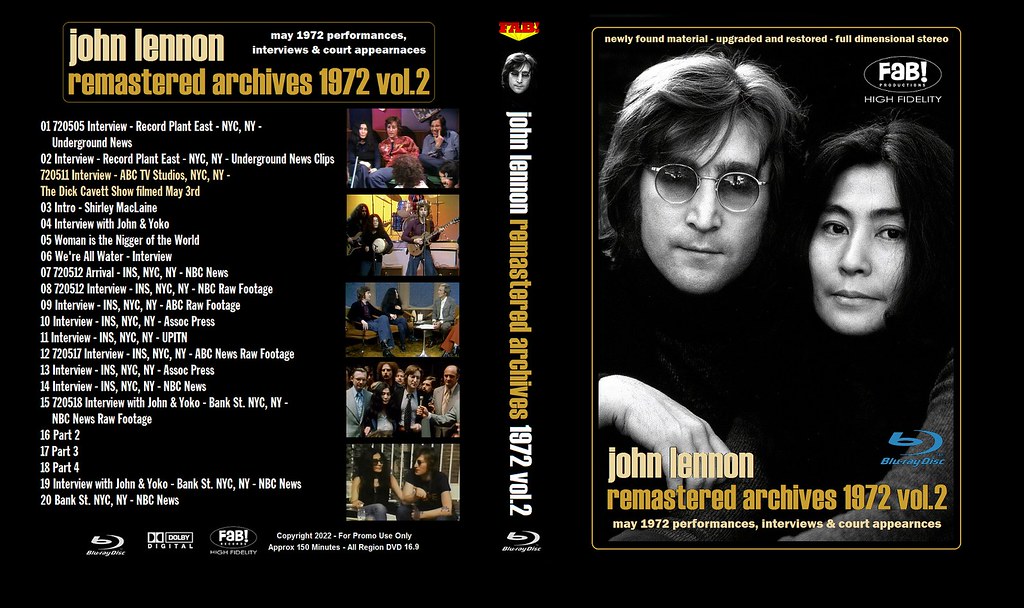 JOHN LENNON DVD - REMASTERED ARCHIVES 1972 VOL.2 BLU-RAY