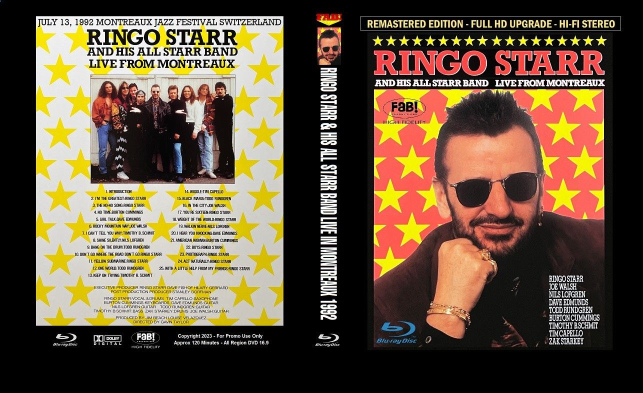RINGO STARR DVD - LIVE IN MONTREAUX SWITZERLAND 1992 PRO SHOT BLU-RAY