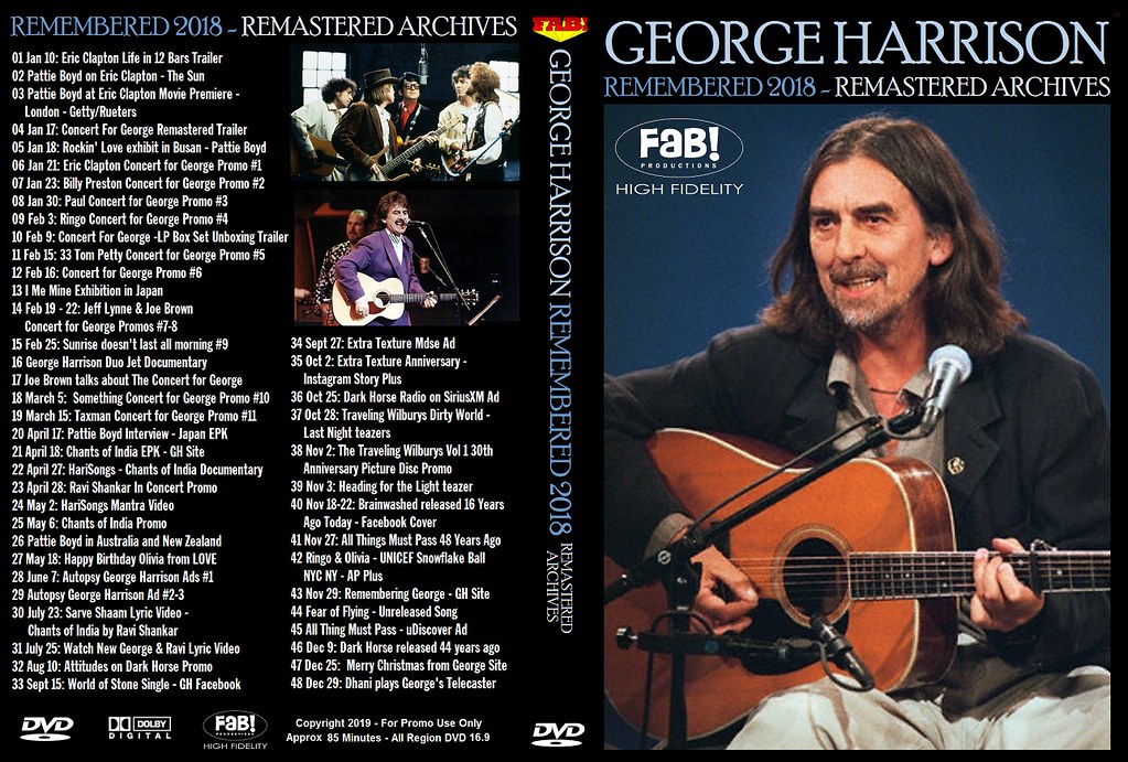 GEORGE HARRISON DVD - REMASTERED ARCHIVES 2018
