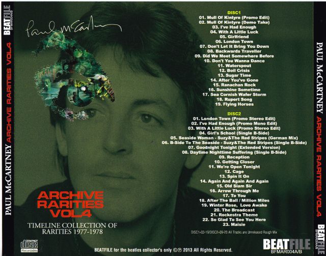 Paul McCartney (2/Cd) Archive Rarities Vol. 4