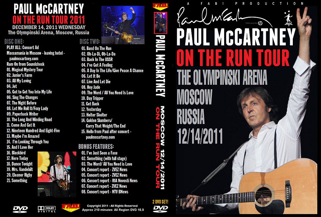 PAUL McCARTNEY (2/DVD) ON THE RUN MOSCOW, RUSSIA 2011