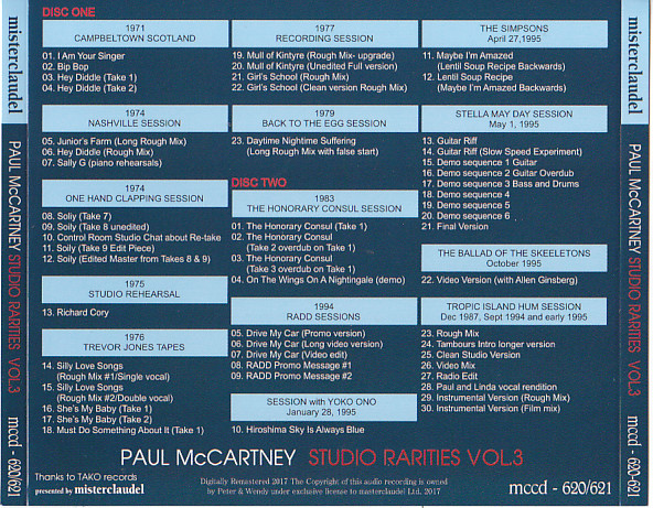 Paul McCartney / Studio Rarities Vol 3 / 2CD WX OBI Strip