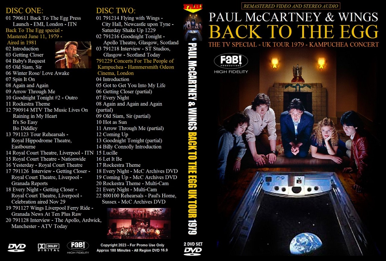 PAUL McCARTNEY & WINGS DVD - BACK TO THE EGG - UK TOUR 1979