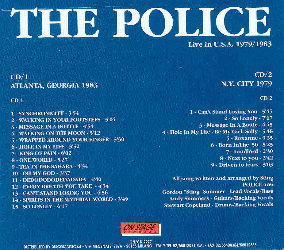 Police (2/Cd) Live USA 1973-1983
