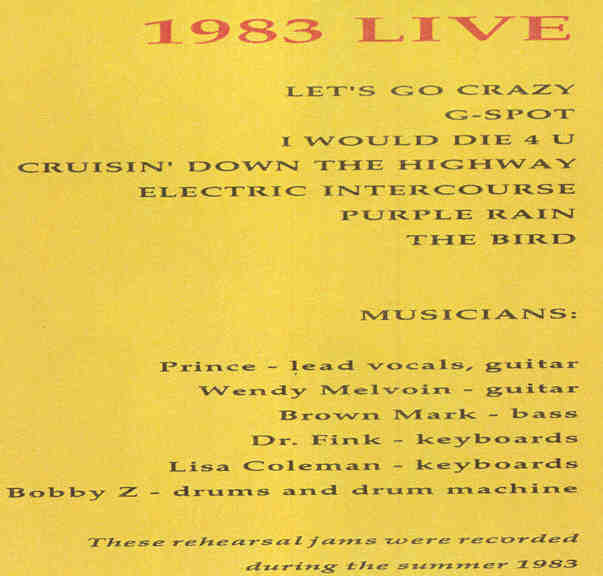Prince Cd - 1983 Live