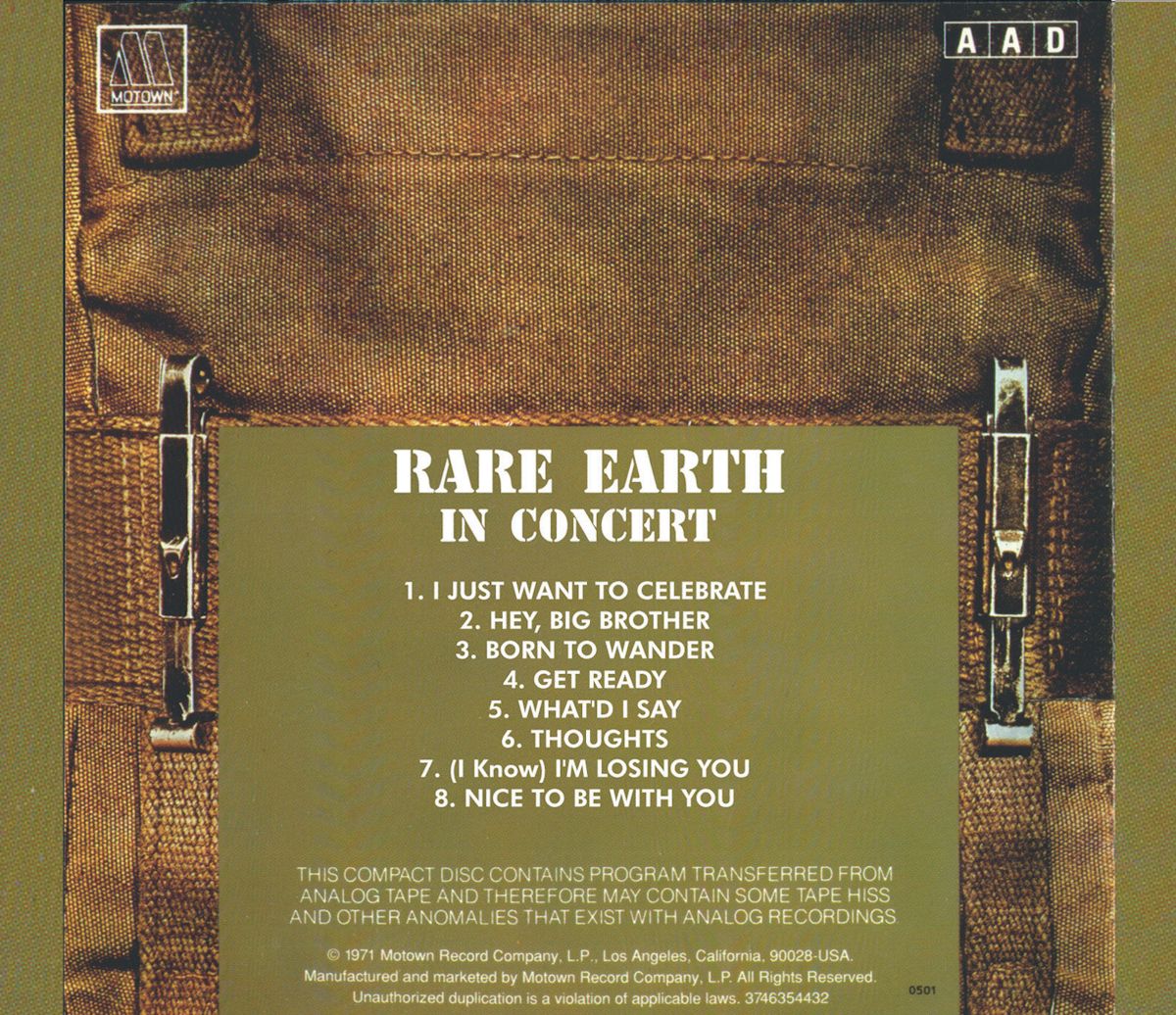Rare Earth Cd - In Concert