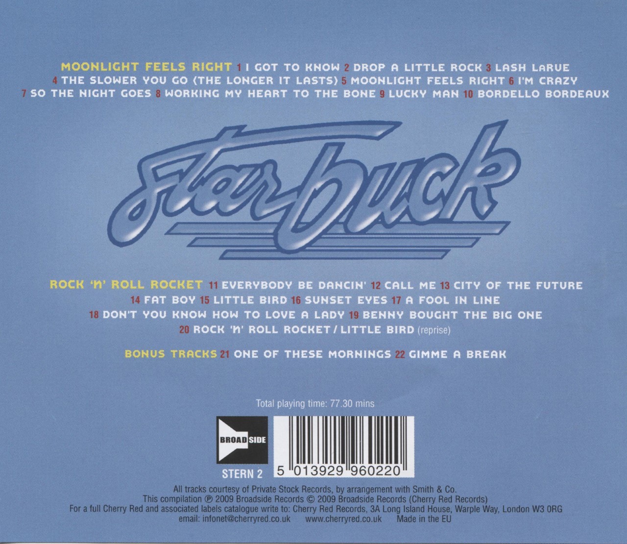 Starbuck Cd - Moonlight Feels Right/Rock N Roll Rocket
