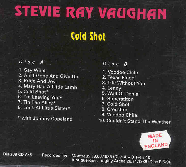 Stevie Ray Vaughan (2/Cd) Cold Shot