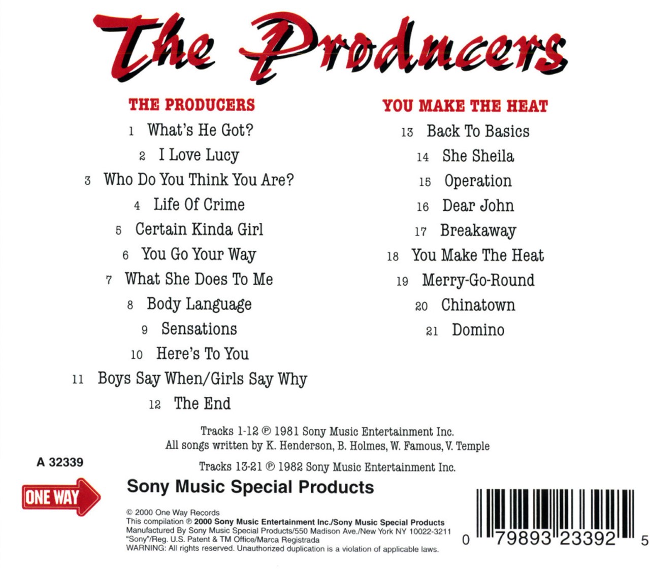 The Producers Cd - The Producers/You Make The Heat