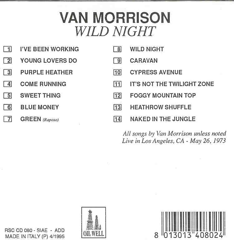 Van Morrison Cd - Wild Night