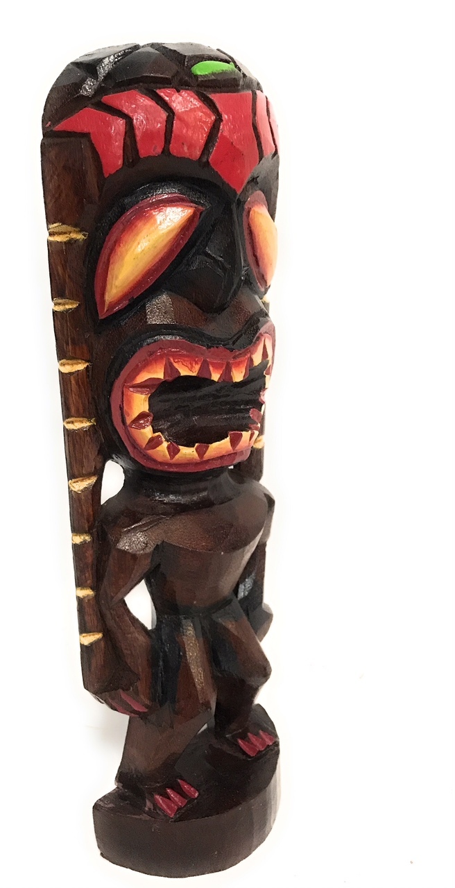 12" LUCKY TIKI LONO STATUE. Hawaiian Tiki Sculpture. Tropical Tiki ...