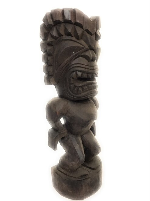 20" TIKI KU. Tiki God of Strength. Walnut Stained ACACIA KOA ...