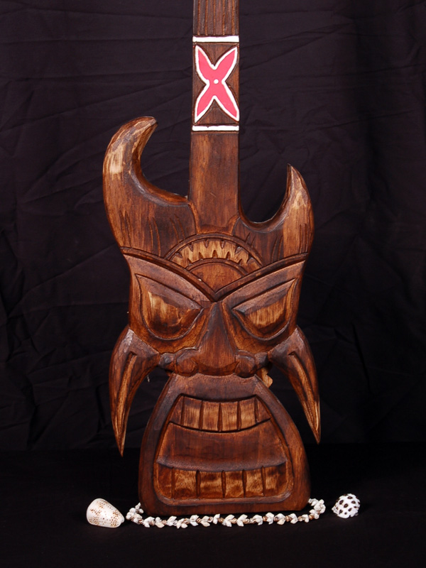 LARGE 16" Hawaiian GUITAR TIKI Mask, Polynesian MUSIC Theme Wall Decor ...