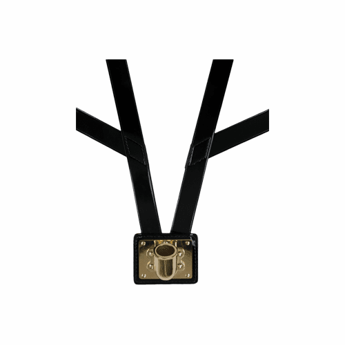 Black Leather Flag carry Harness with brass