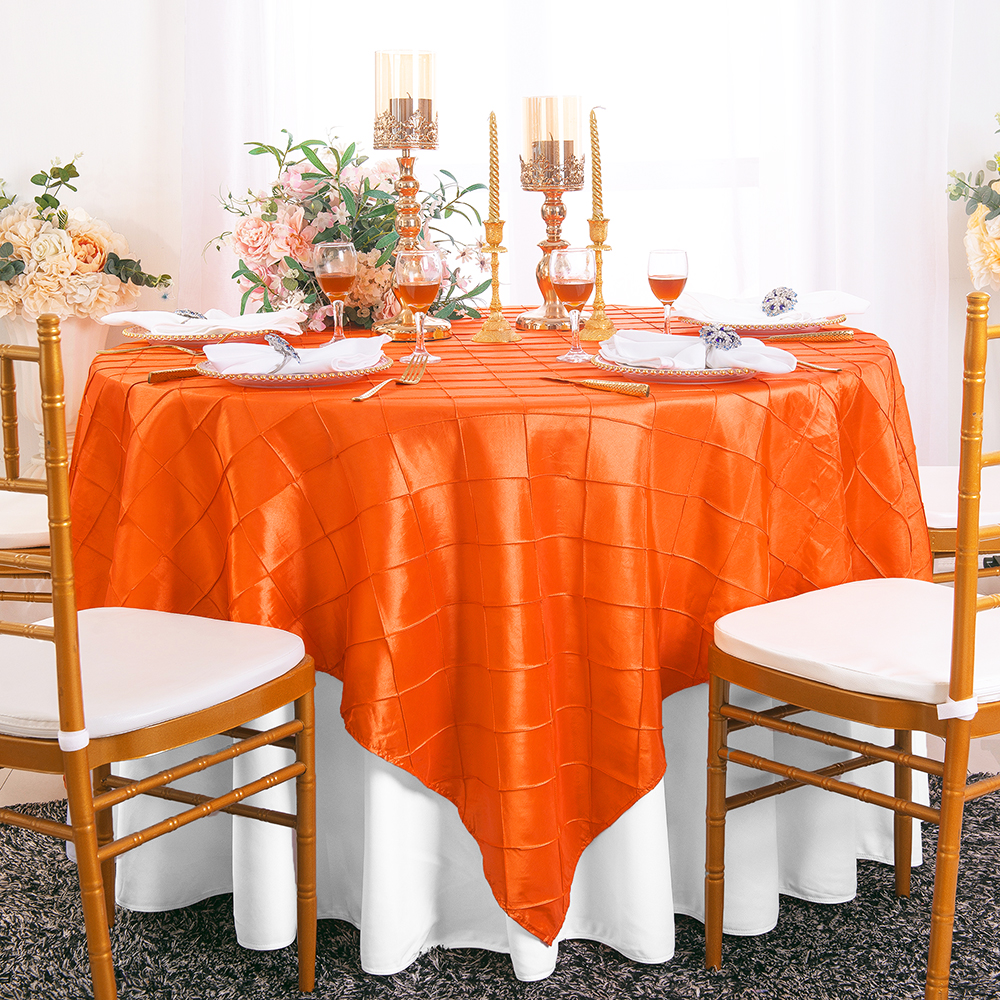 Pintuck Taffeta Table Overlays Wholesale