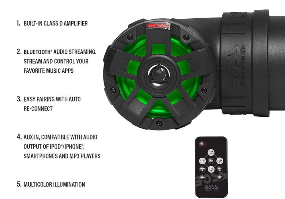 Boss Audio Systems 4" Bluetooth ATV Sound System With RGB Illumination