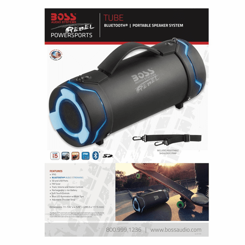 Boss Audio Systems Portable Bluetooth Speaker Tube