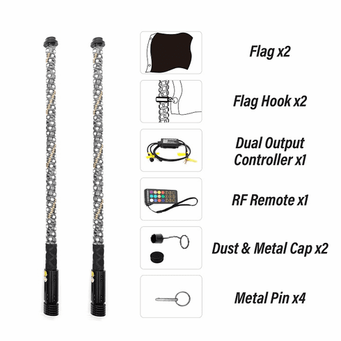 Brite-Lites Transformer Whip Kit 2 Foot Pair Quick Connect