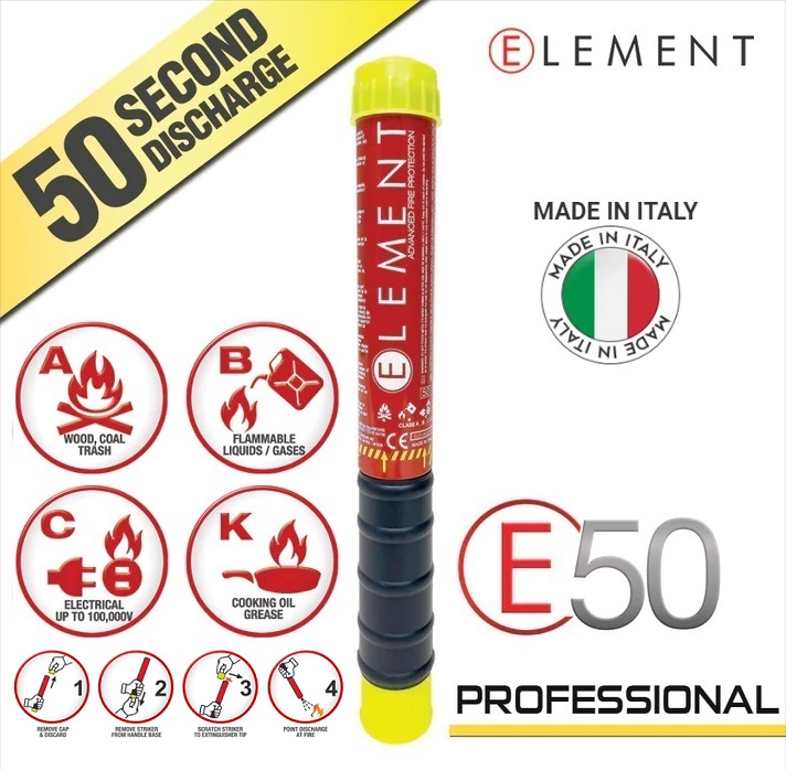 Element E50 Portable Fire Extinguisher - 50 Second Discharge