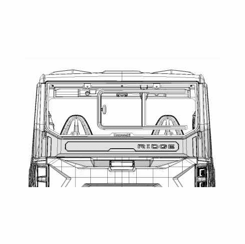 Genuine Kawasaki 2024 Ridge Rear Windshield w Slider Glass