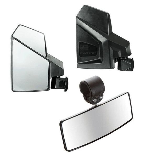Kolpin UTV Side And Rearview Mirror Combo Kit 1-5/8" -2" round tubing