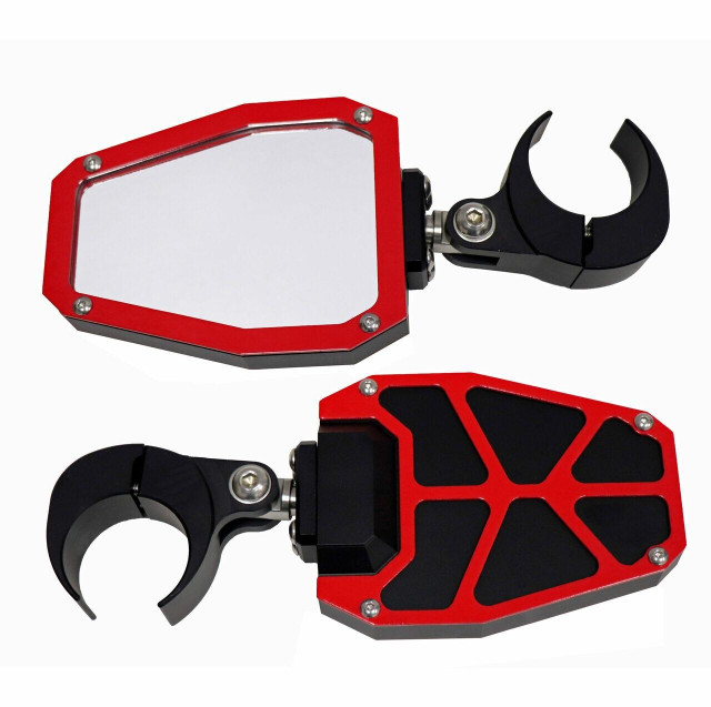 ModQuad Racing Bezel Side Mirror (2") (Black) (W/ Red Bezels) - 379966