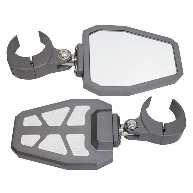 ModQuad Racing Bezel Side Mirror 2 Grey W Recut Pockets