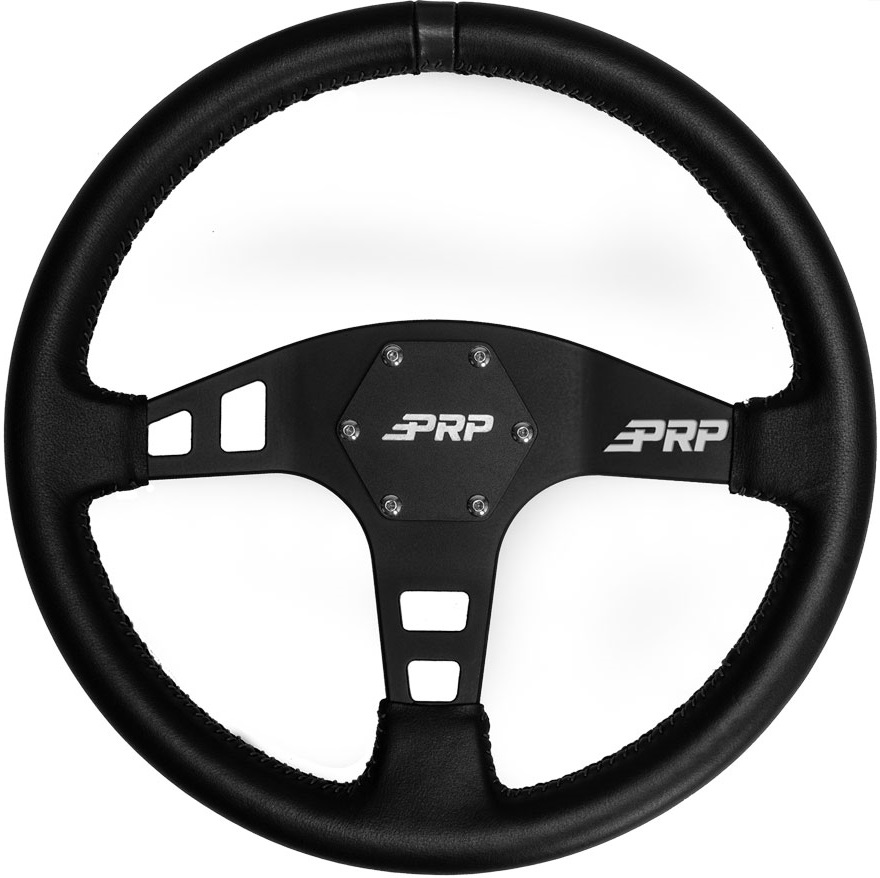 PRP Flat Leather Steering Wheel - Blue | Red | Orange | Black