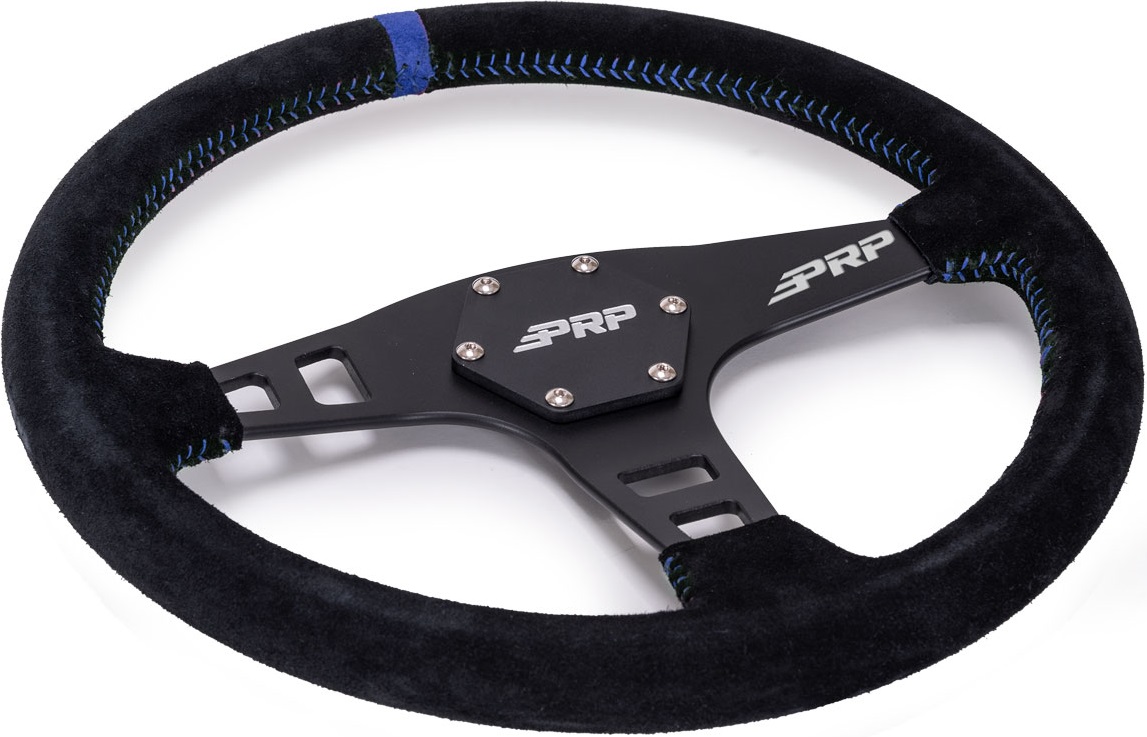 PRP Flat Suede Steering Wheel - Blue | Red | Orange | Black