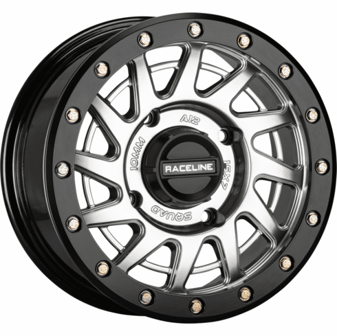 Raceline | A12 Squad BeadLock Hyper Silver & Black Wheel - 15"