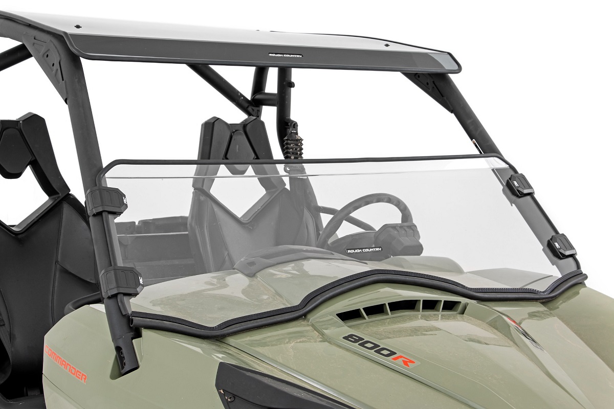 Rough Country Scratch Resistant Poly Half Windshield for Can-Am ...