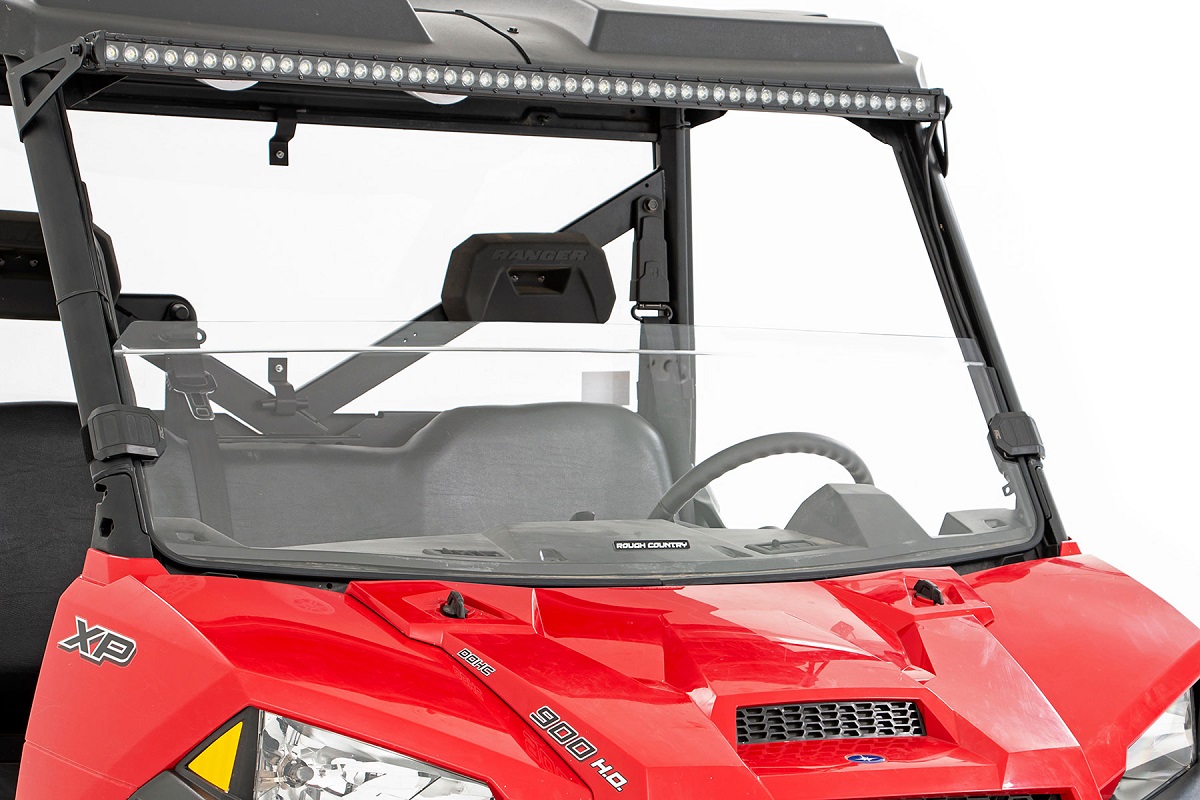 Rough Country Scratch Resistant Poly Half Windshield for Polaris Ranger ...
